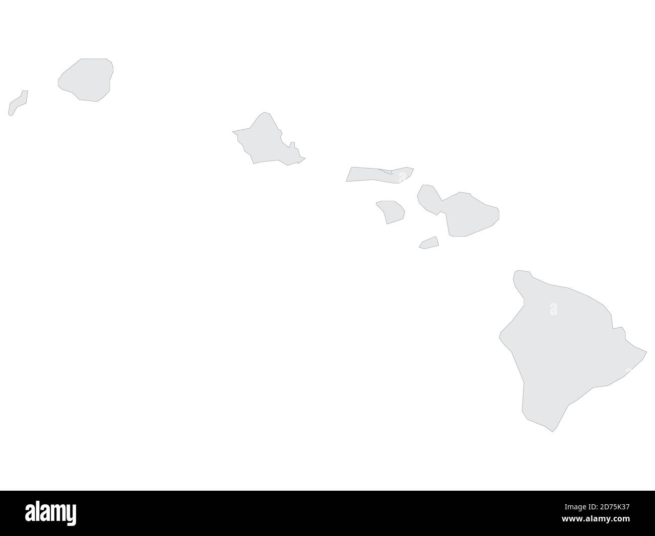 Physische karte von hawaii Schwarzweiß-Stockfotos und -bilder - Alamy