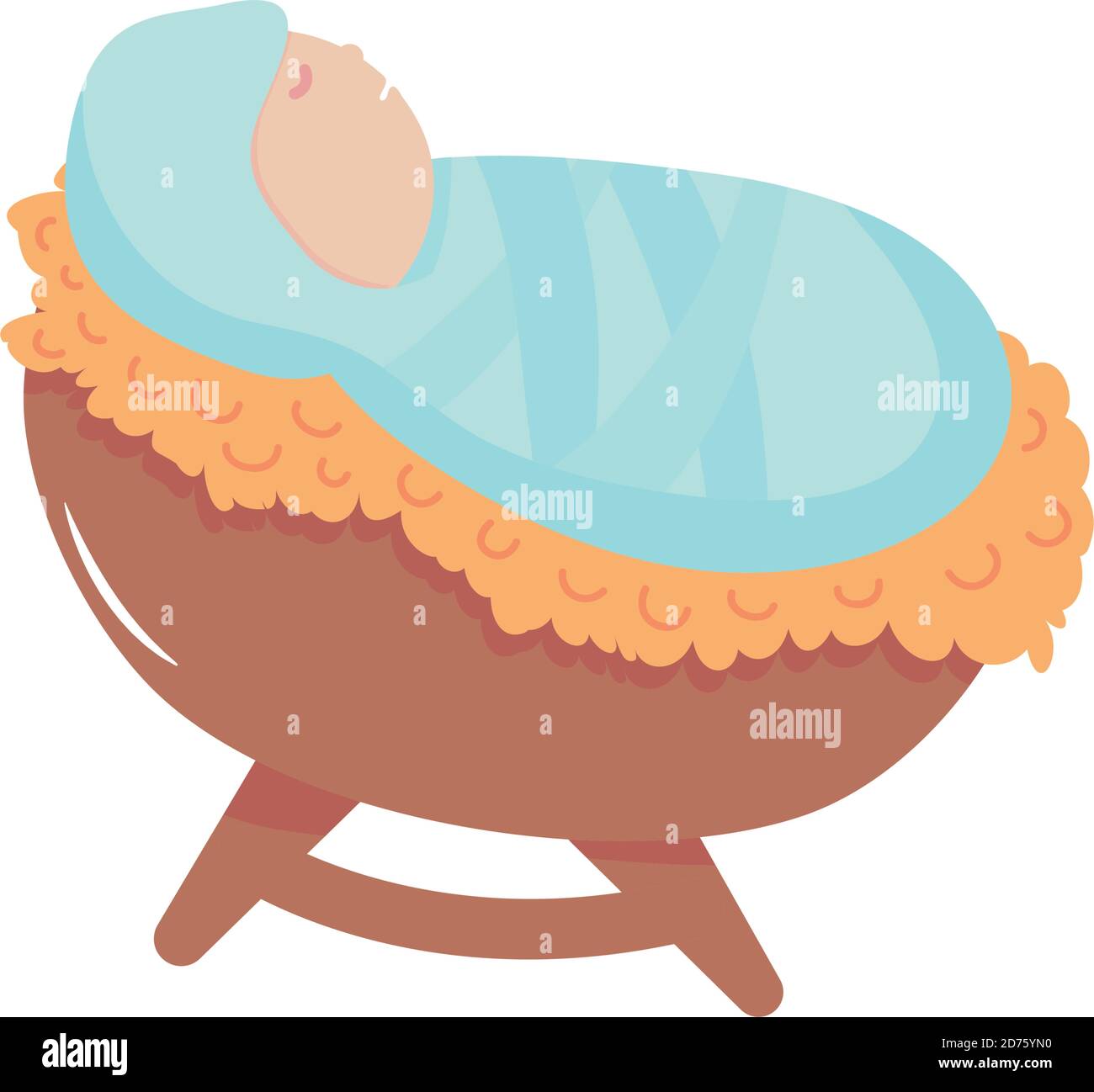 krippe Baby jesus in Krippe Charakter Cartoon Vektor Illustration Stock ...