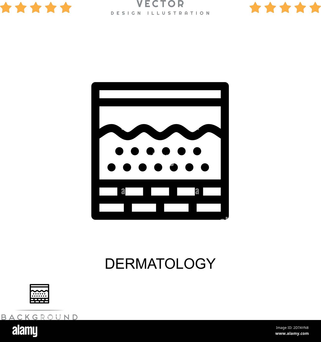 Symbol für Dermatologie. Einfaches Element aus der digitalen Störungs ...