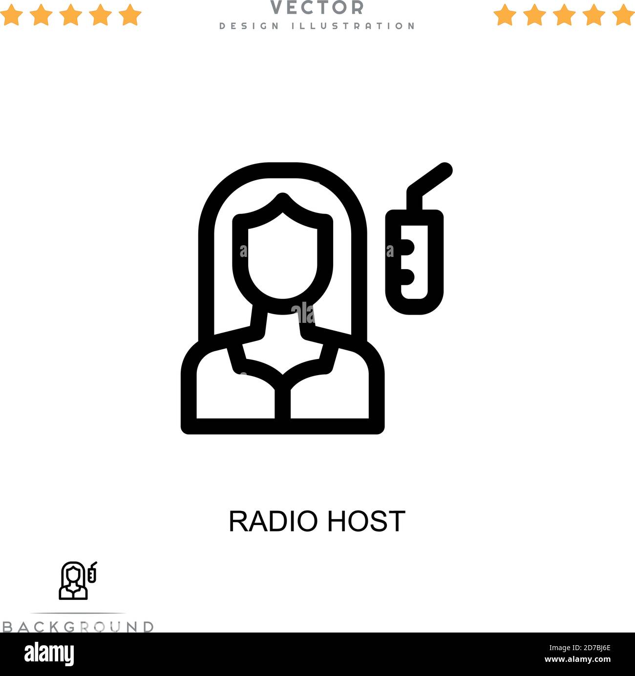 Radio-Host-Symbol. Einfaches Element aus der digitalen Störungs ...