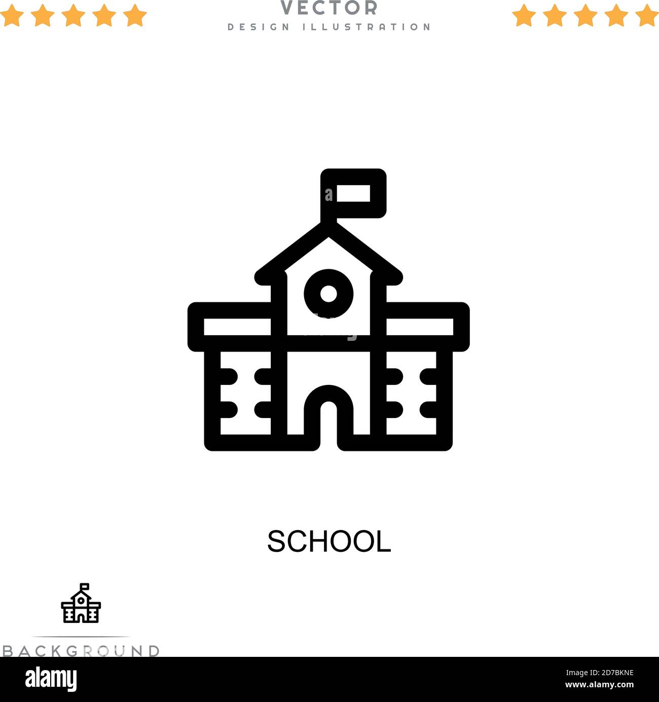 Schulsymbol. Einfaches Element aus der digitalen Störungs-Sammlung. Line School Symbol für ...