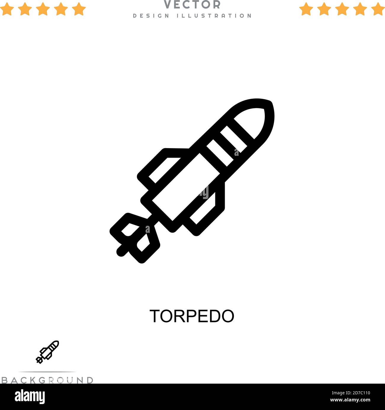 Torpedo-Symbol. Einfaches Element aus der digitalen Störungs-Sammlung ...