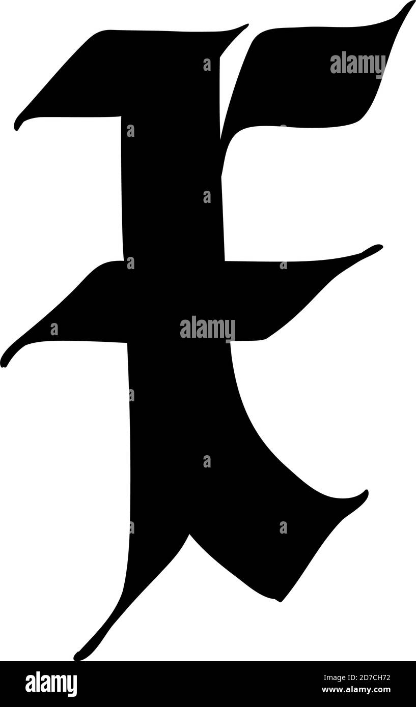 Buchstabe X, im gotischen Stil. Vektor. Alphabet. Das Symbol wird auf ...