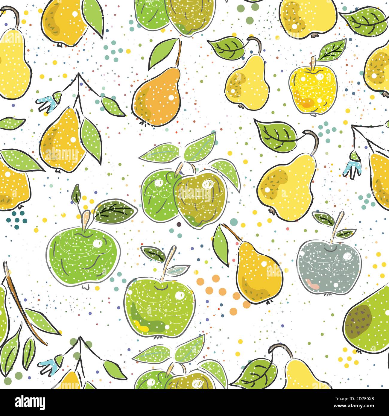 Birnen und apfel hand gezeichnet -Fotos und -Bildmaterial in hoher ...