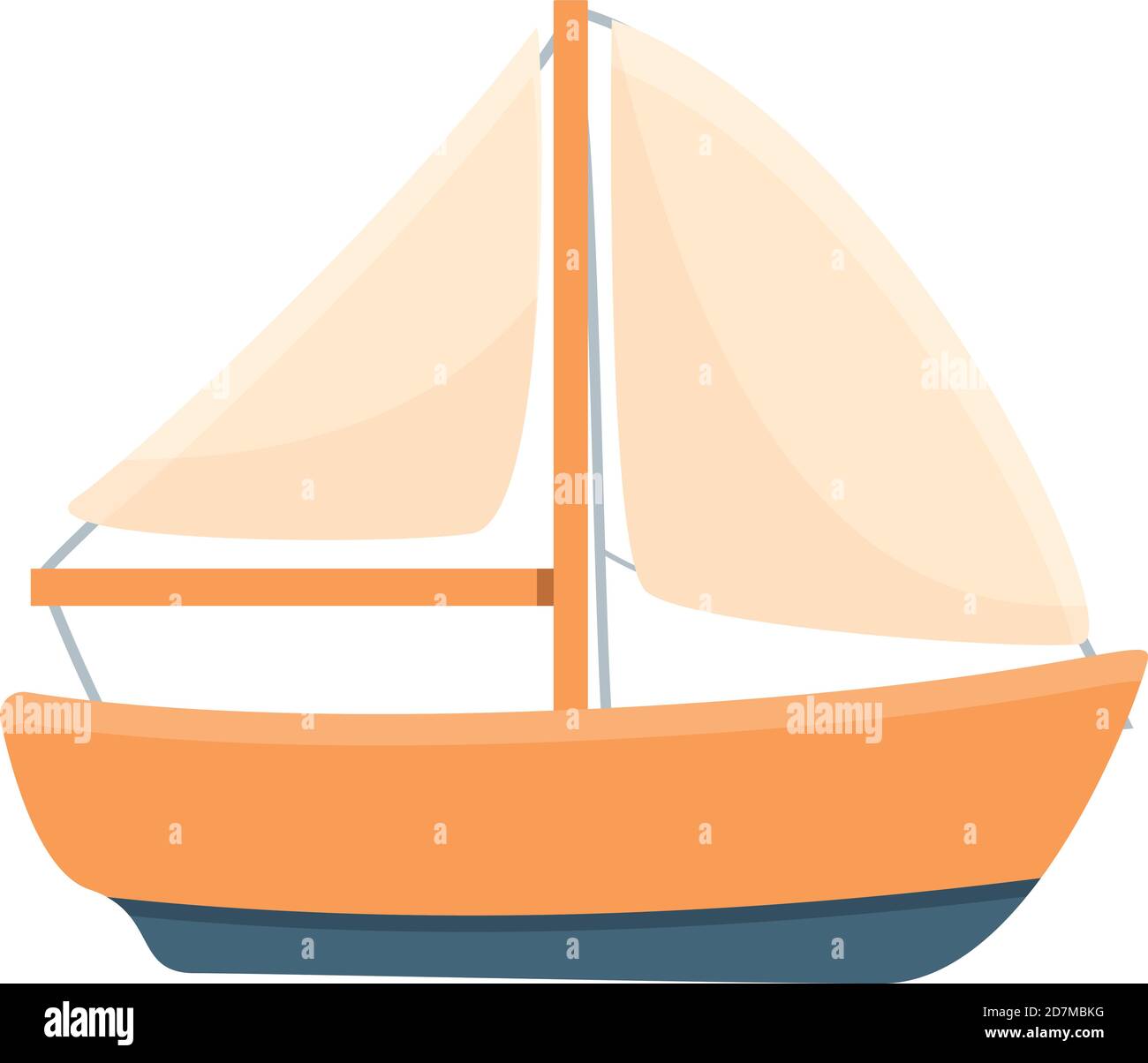 Fischerboot mit Segel-Symbol. Cartoon von Fischerboot mit Segel Vektor ...