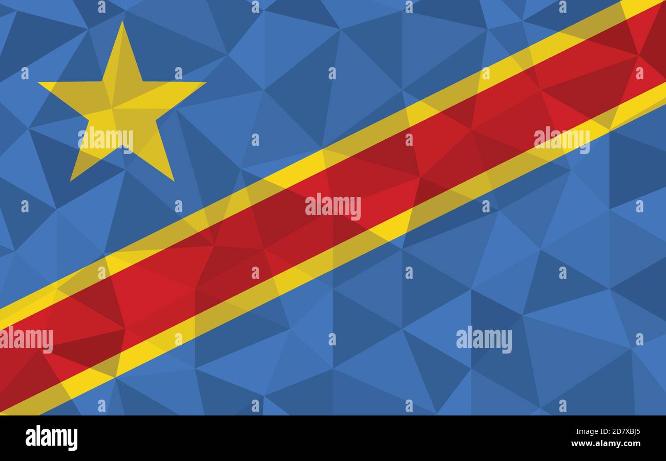 DR Kongo Flagge Vektor Illustration. Dreieckige kongolesische Flagge ...