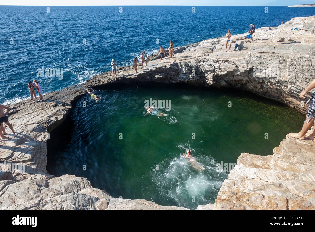 Griechische Strände, Lagune von Giola, natürliches Meerwasserbecken, Insel Thassos, Griechenland ...