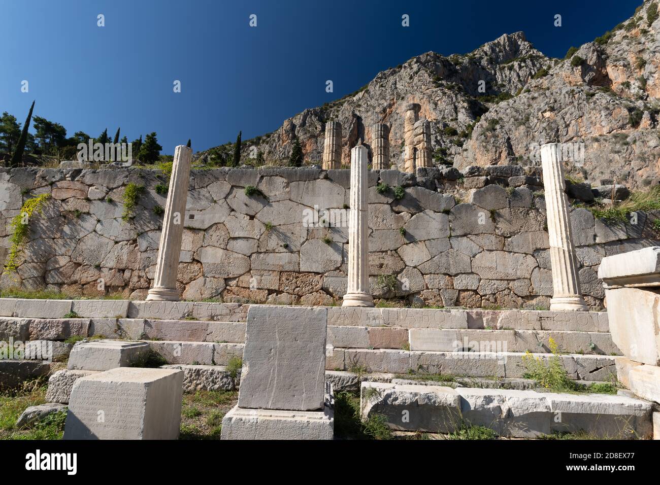 Archäologische Stätte von Delphi, Griechenland, ein heiliger Bezirk in ...