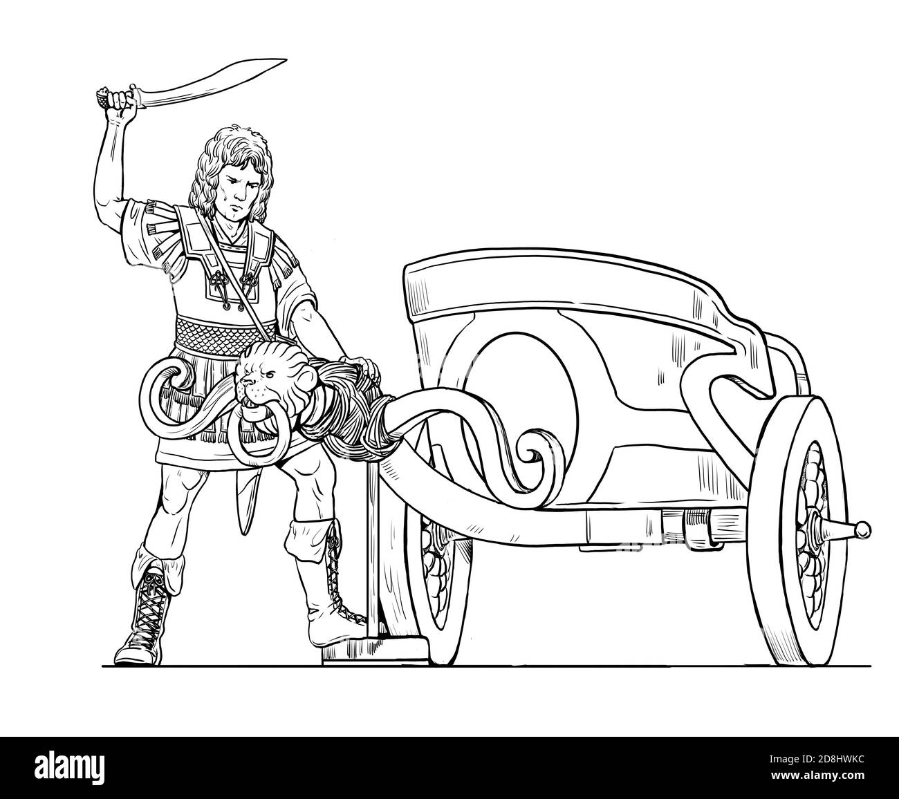 Alexander der große Schnitt den gordischen Knoten. Historische ...