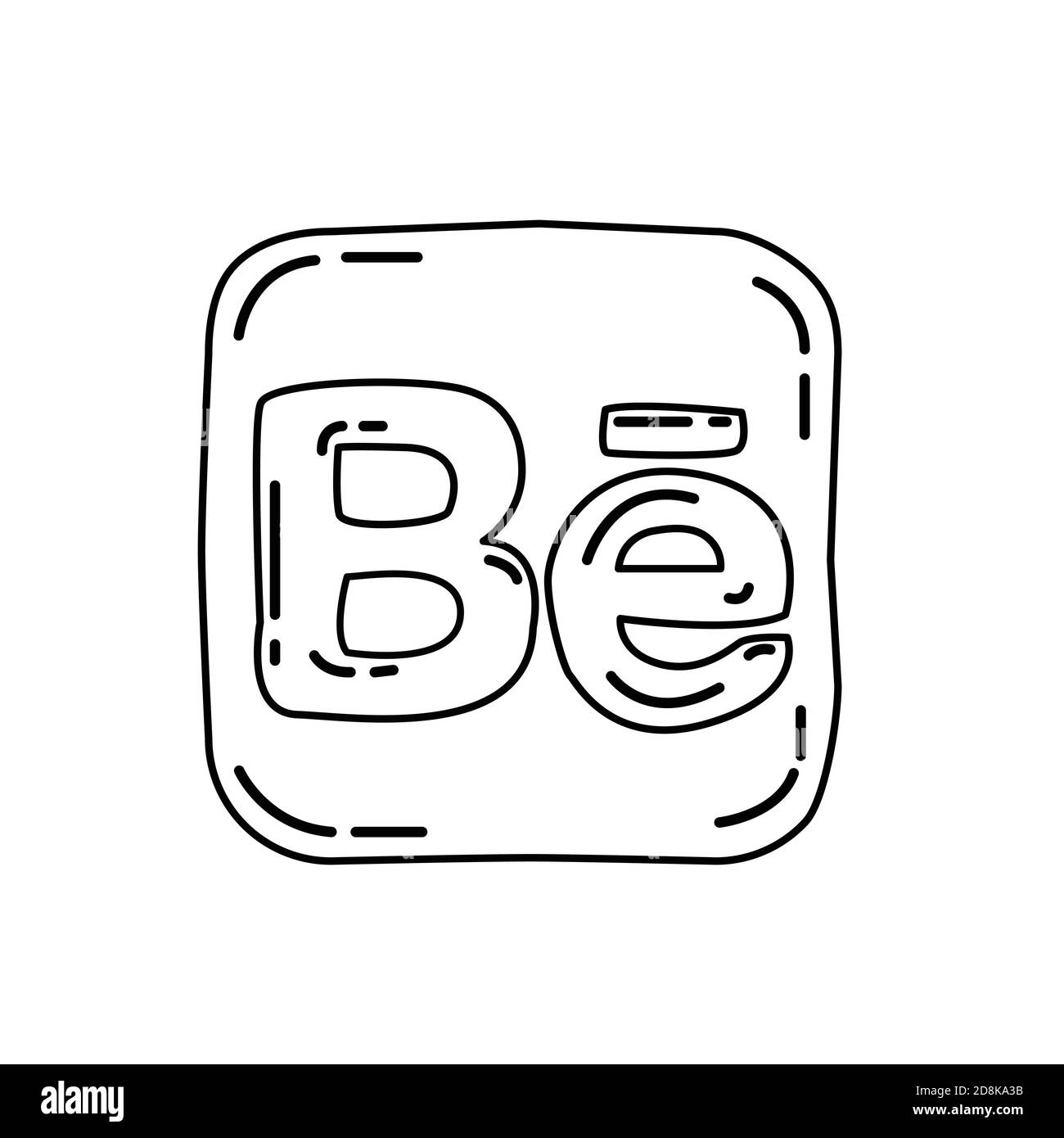 Behance-Symbol. Doodle Hand gezeichnet oder Black Outline Icon Stil ...