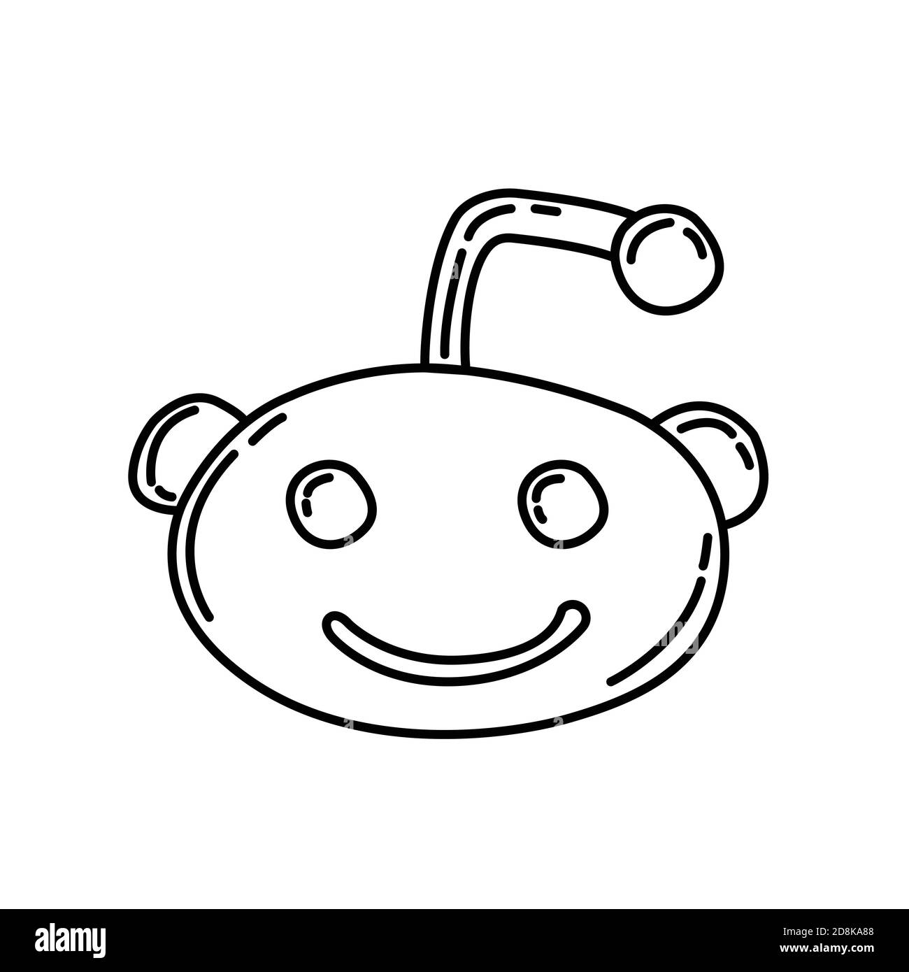 Reddit-Symbol. Doodle Hand gezeichnet oder Black Outline Icon Stil ...