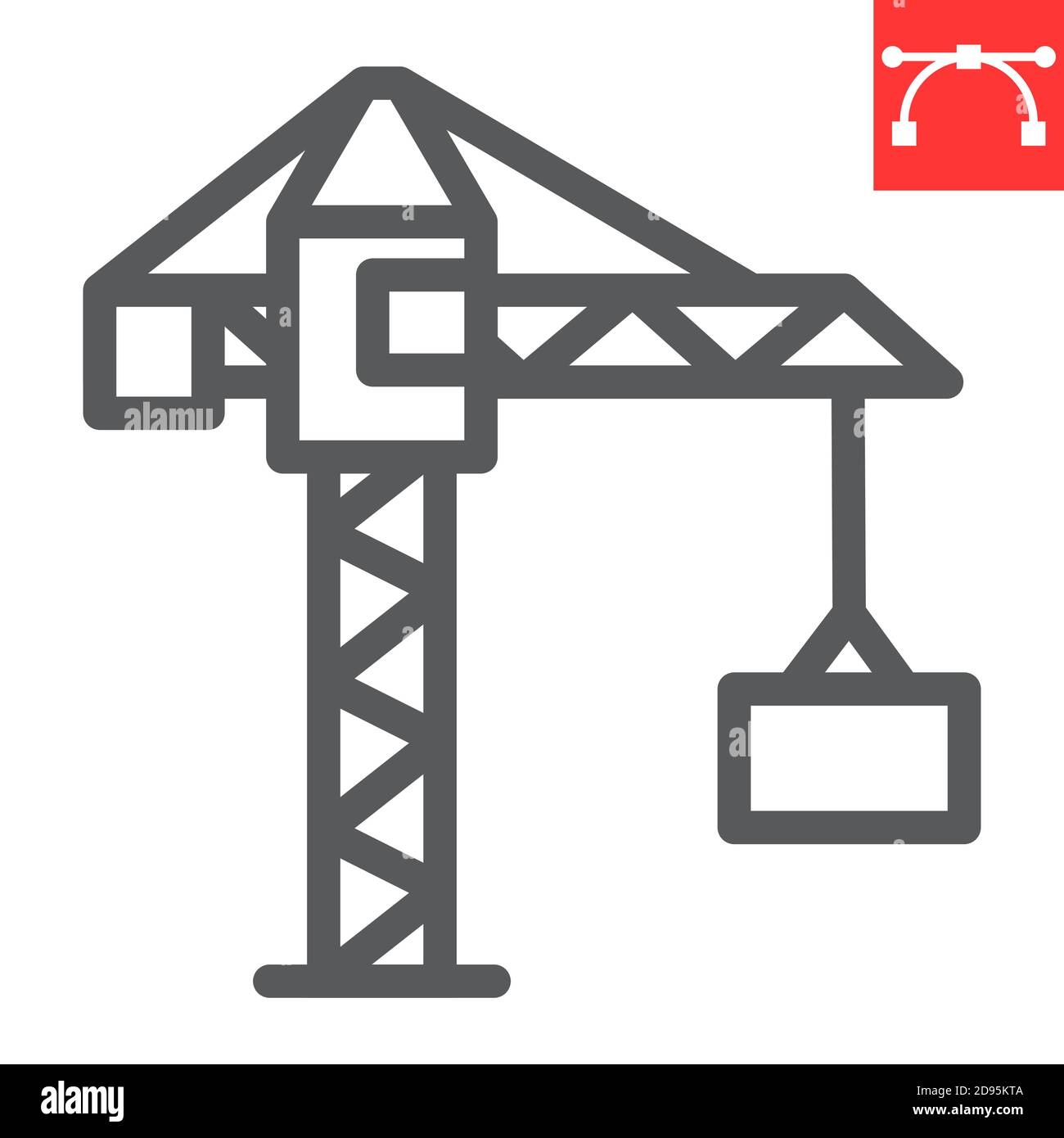 Bau Kran Linie Symbol, Bau und Industrie, Gebäude Kran Zeichen Vektor ...