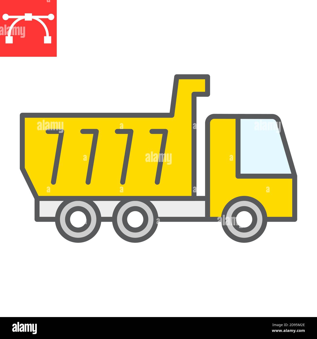 Kipper LKW Farbe Linie Symbol, Bau und Industrie, LKW-Zeichen ...