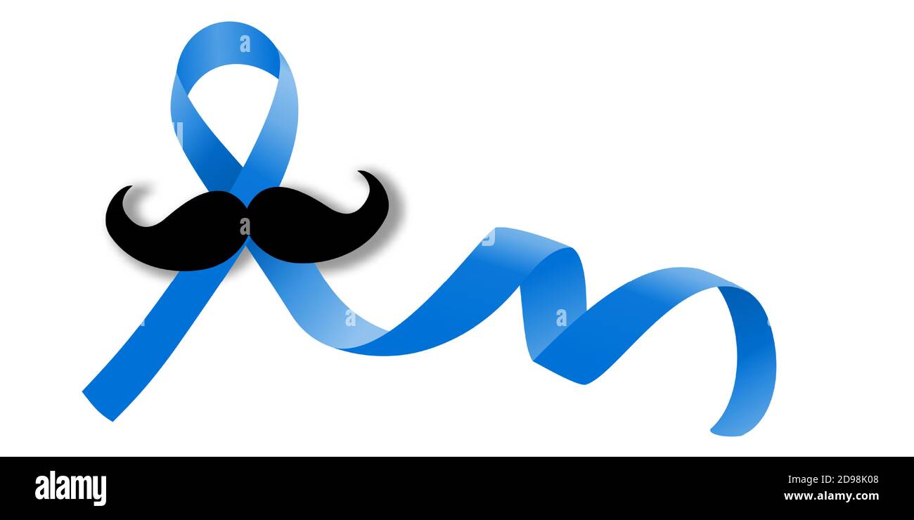 Prostatakrebs blaues Band mit Schnurrbart Vektor realistische ...