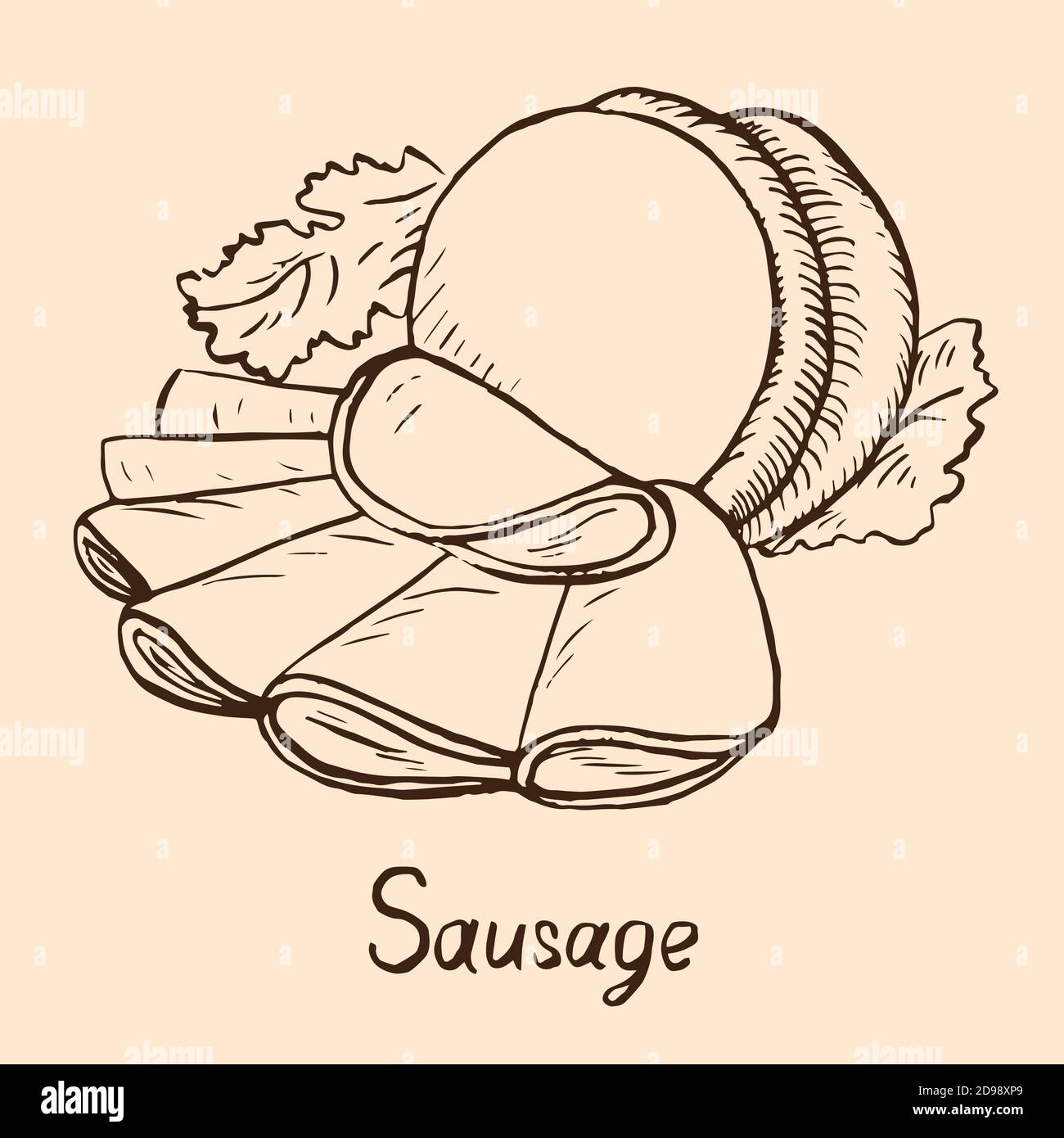 Wurstscheiben hand gezeichnet -Fotos und -Bildmaterial in hoher ...