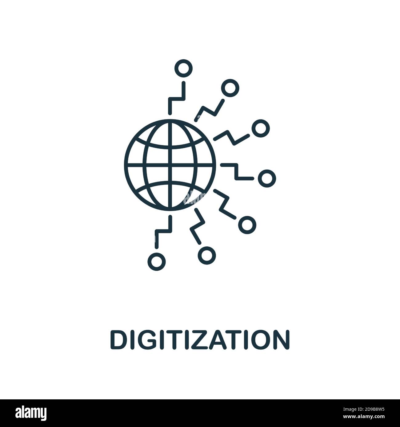 Symbol für die Digitalisierungslinie. Einfaches Element aus der ...