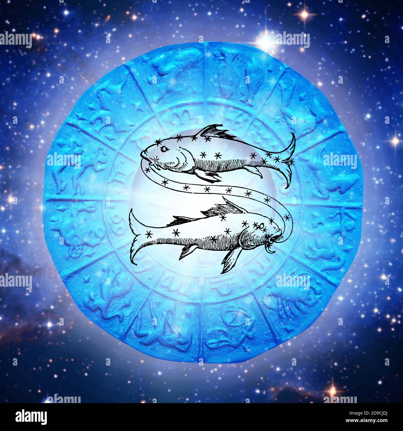 Altes Symbol der Astrologie Zeichen der Fische Stockfotografie - Alamy