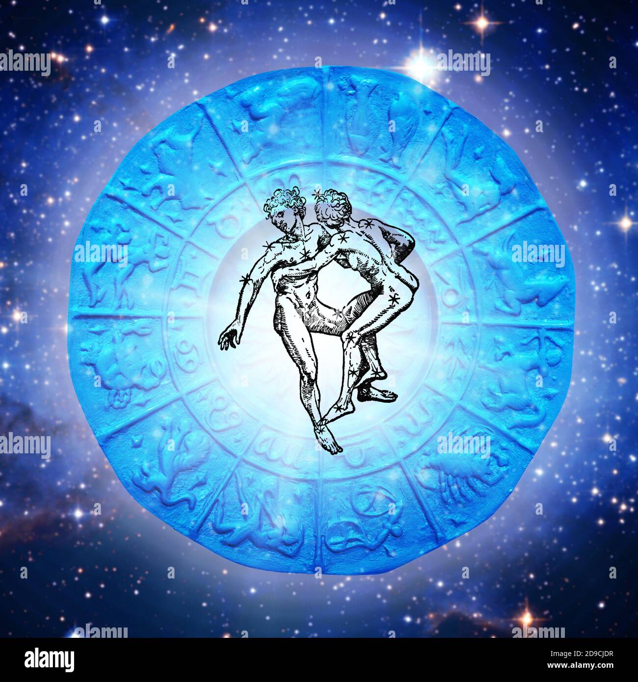 Altes Symbol der Astrologie Zeichen Zwillinge Stockfotografie - Alamy