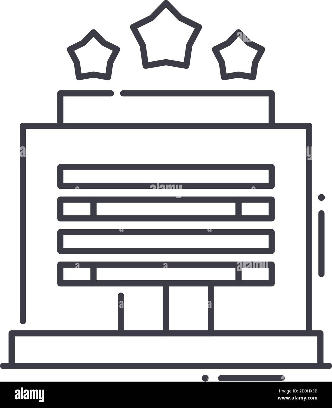 3 Sterne Hotel Icon, lineare isolierte Illustration, dünne Linie Vektor ... 3 Sterne Hotel Icon, lineare isolierte Illustration, dünne Linie Vektor ...