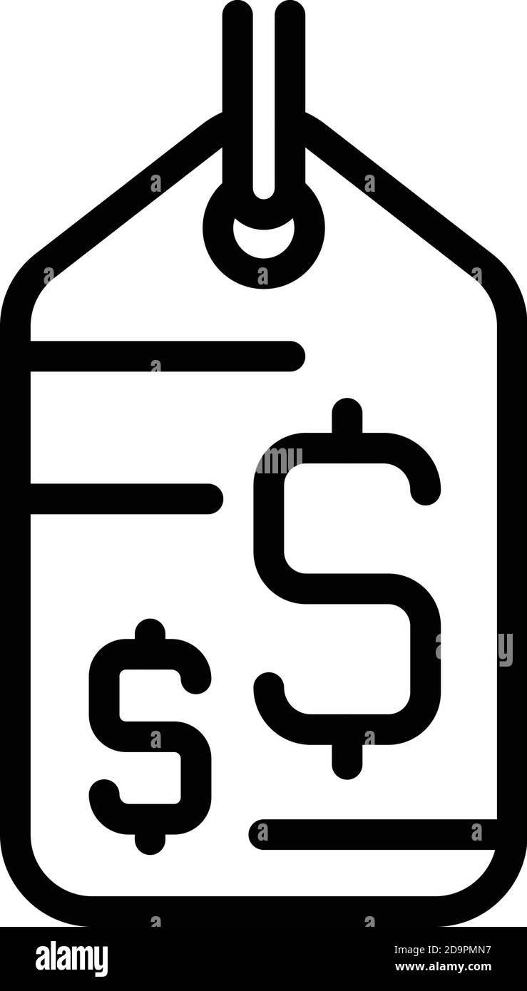 Tag-Preis-Symbol. Umriss Tag Preis Vektor-Symbol für Web-Design ...