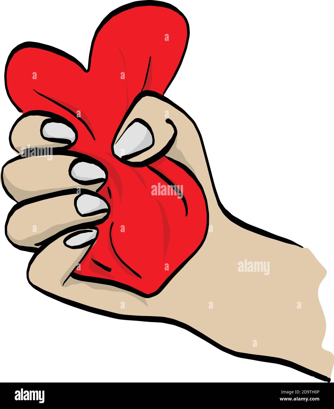 Hand quetschen rot Herz Form Vektor Illustration Skizze Doodle Hand ...