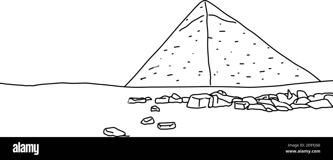 Eine große Pyramide von Gizeh Vektor Illustration Skizze Doodle Hand ...