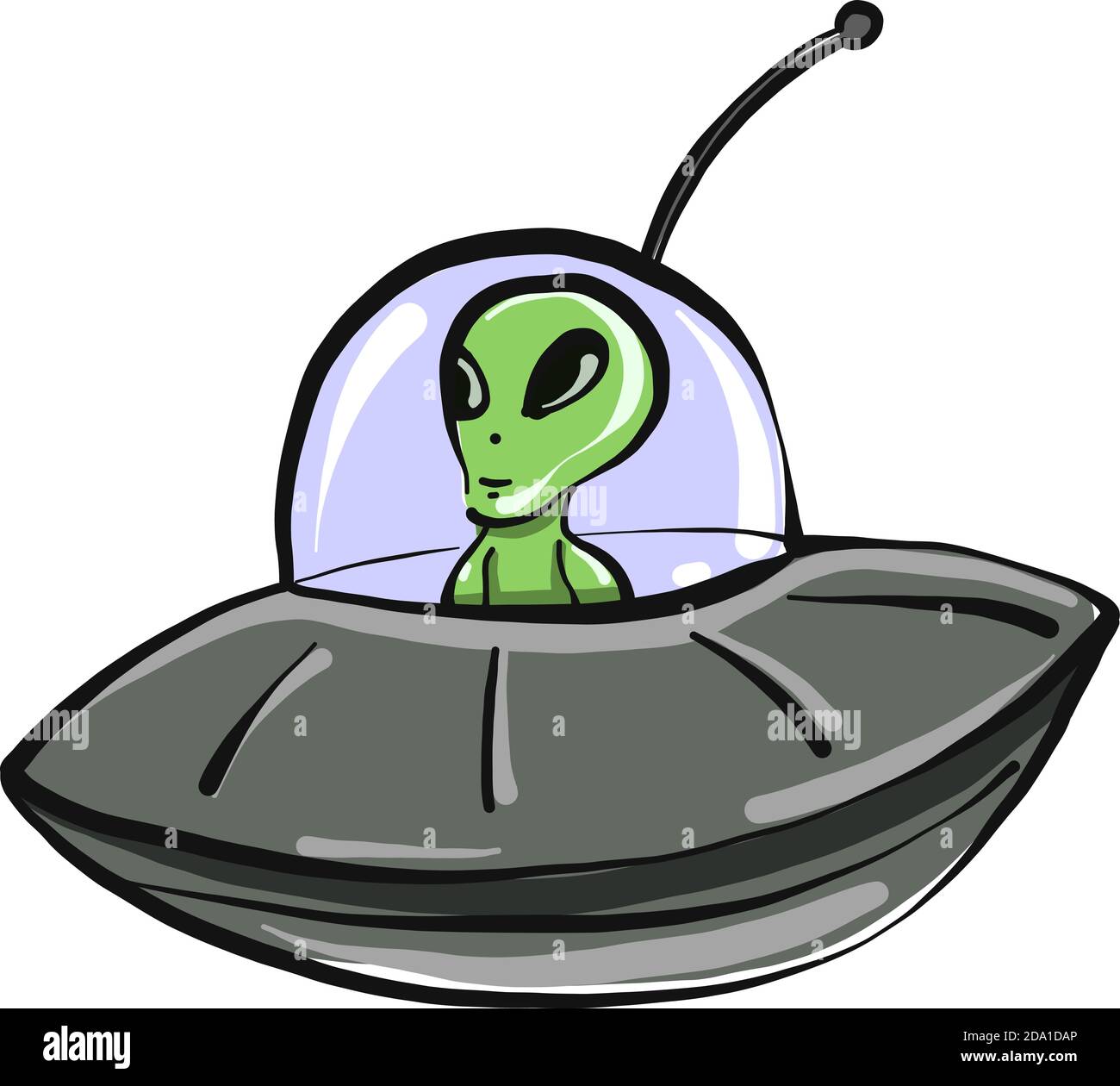 Cartoon illustration funny alien spaceship Ausgeschnittene Stockfotos ...
