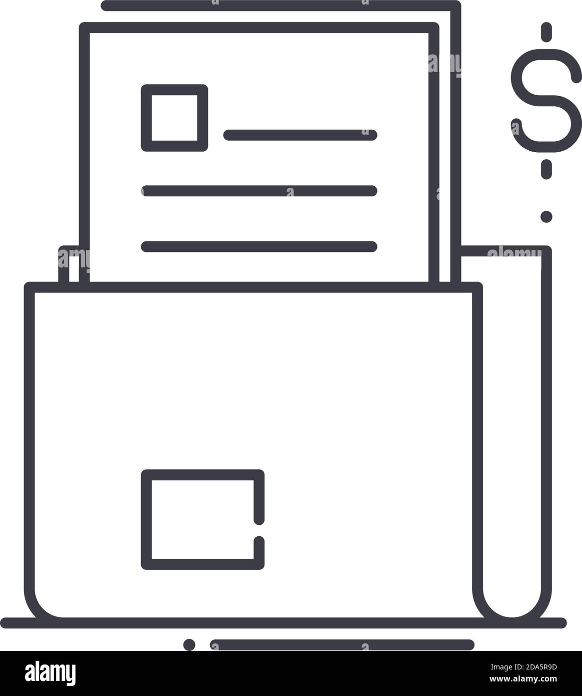Accounting Records Symbol, lineare isolierte Illustration, dünne Linie ...