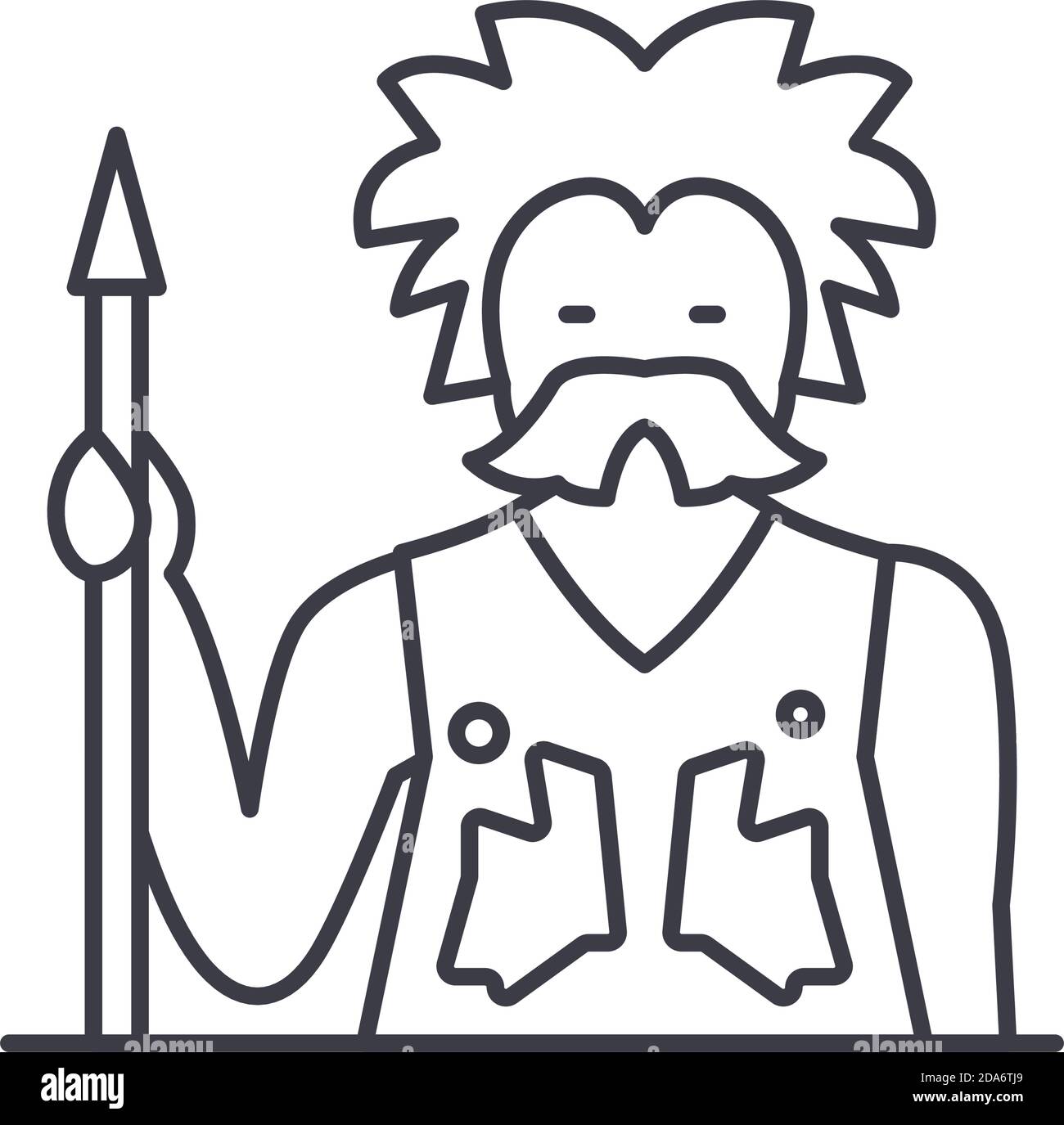 Alte Jäger-Symbol, lineare isolierte Illustration, dünne Linie Vektor ...