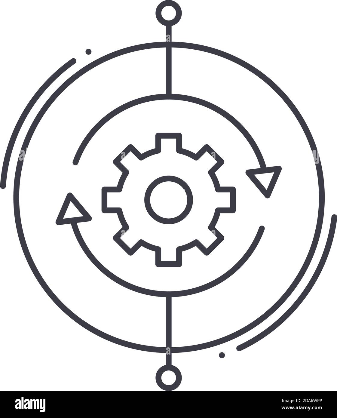 Algorithmen Symbol, lineare isolierte Illustration, dünne Linie Vektor ...