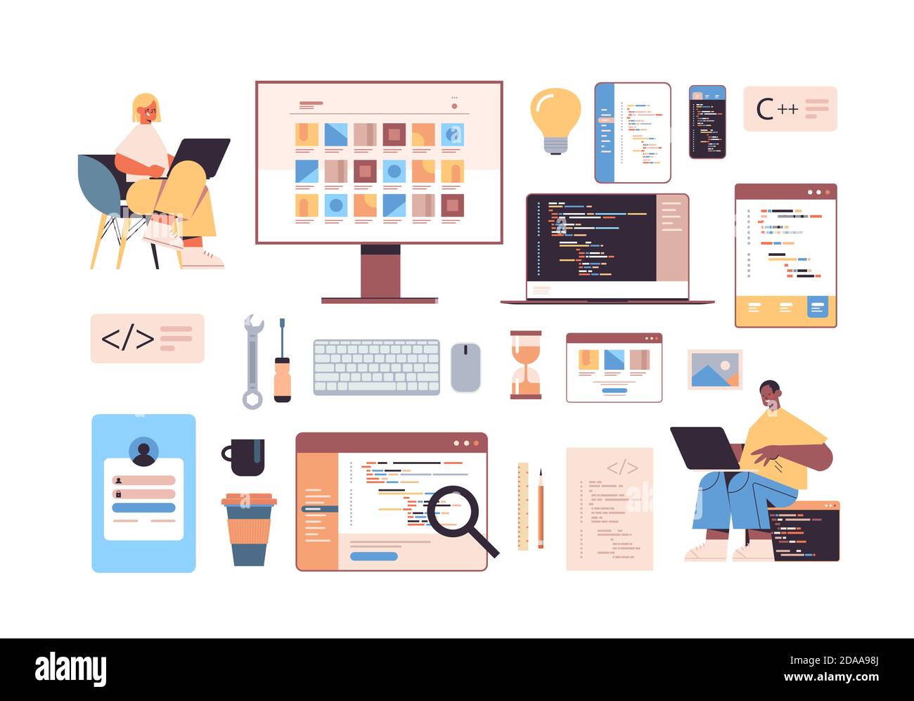 Software programming language icons -Fotos und -Bildmaterial in hoher Auflösung – Alamy