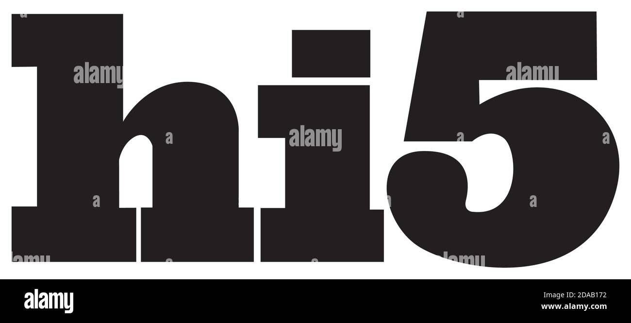 hi5 Social-Media-Logo-Symbol auf weißem Hintergrund, Silhouette Stil ...