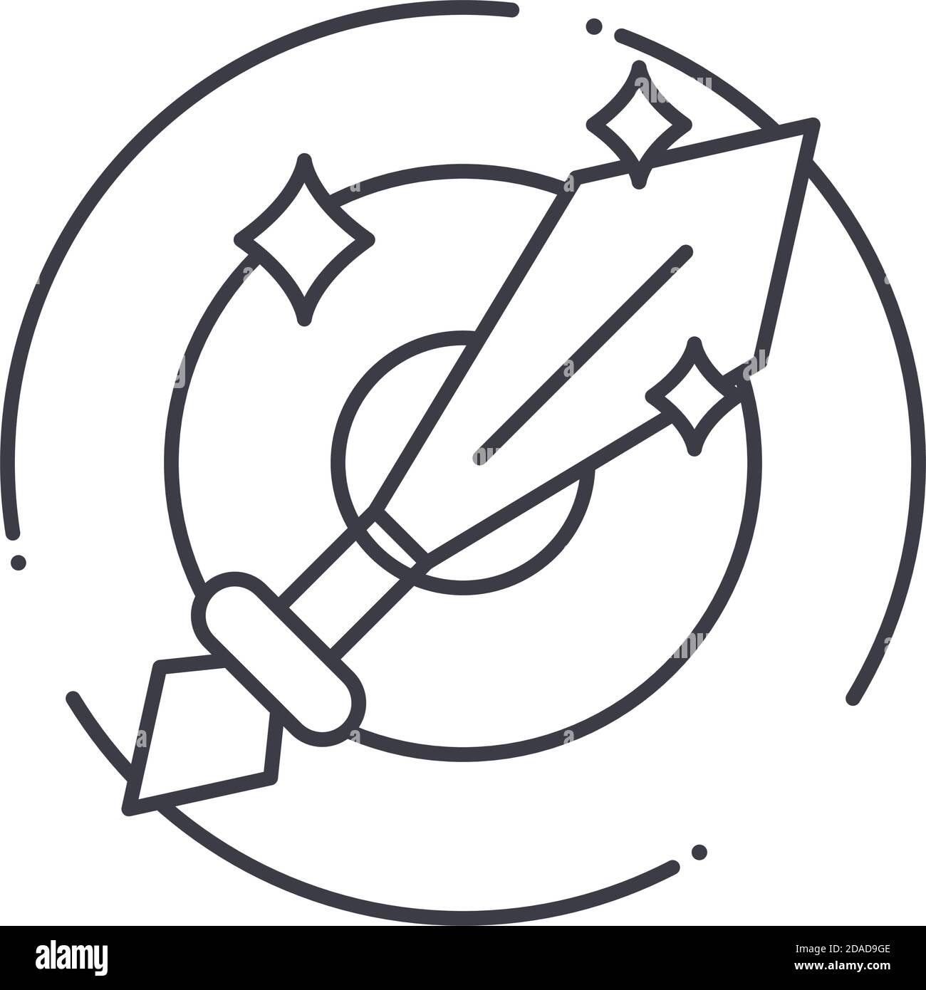 Schwert Kampf Symbol, lineare isolierte Illustration, dünne Linie ...