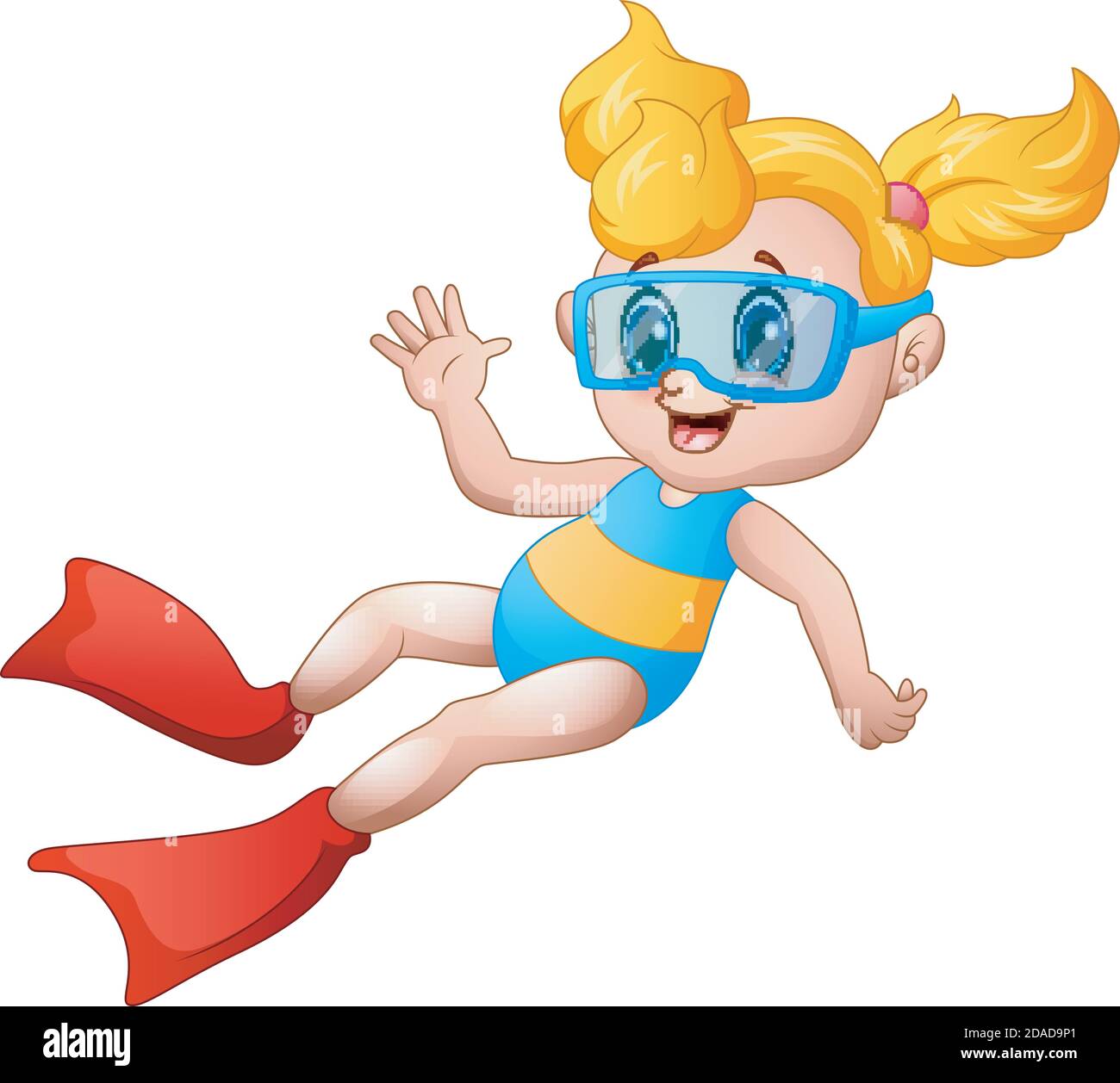 Cartoon Illustration Scuba Diver Girl Stockfotos und -bilder Kaufen - Alamy