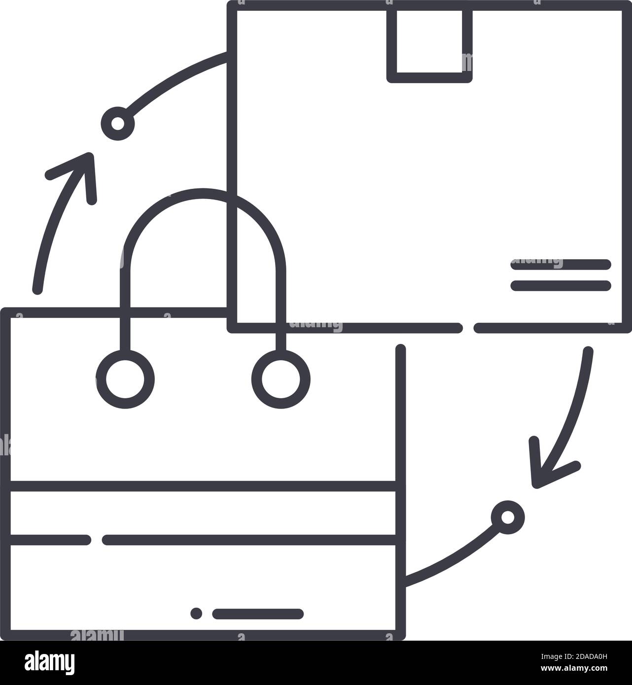 Angebot und Nachfrage Symbol, lineare isolierte Illustration, dünne ...