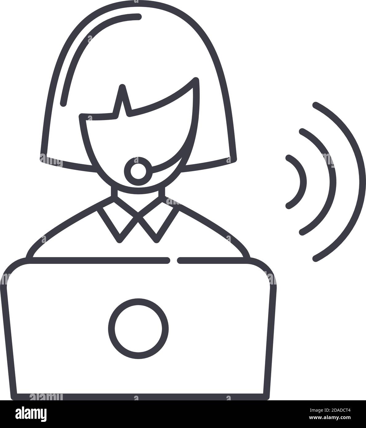 Service-Center-Symbol, lineare isolierte Illustration, dünne Linie ...