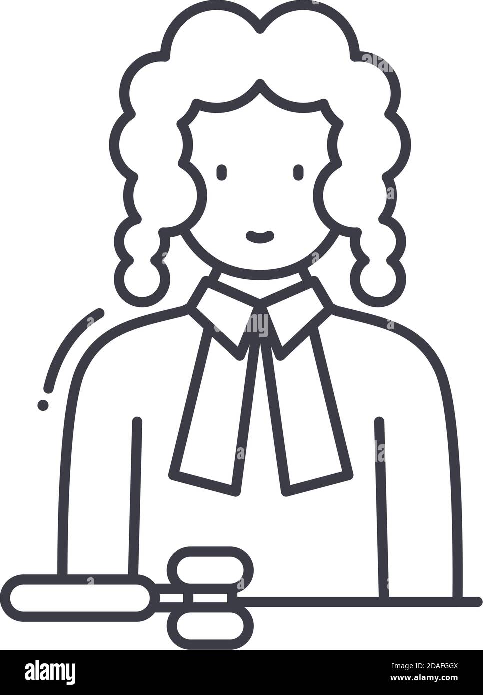 Barrister-Symbol, lineare isolierte Illustration, dünner Linienvektor ...