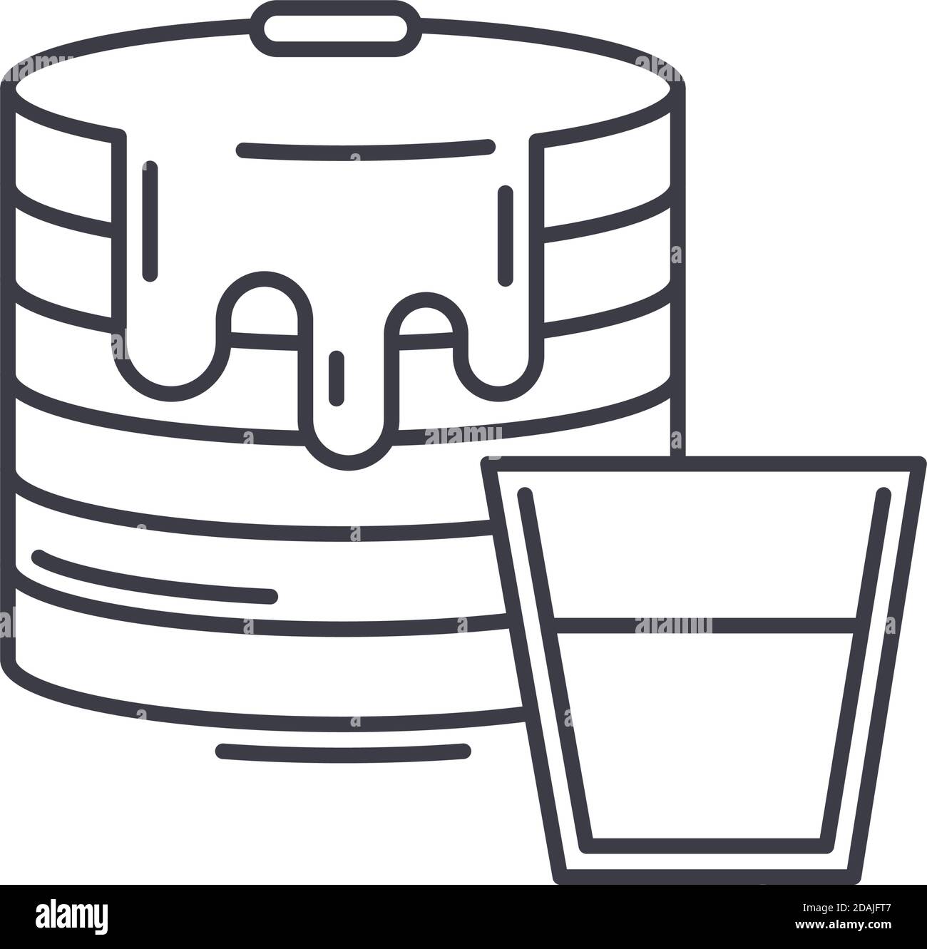 Brunch-Symbol, lineare isolierte Illustration, dünne Linie Vektor, Web ...