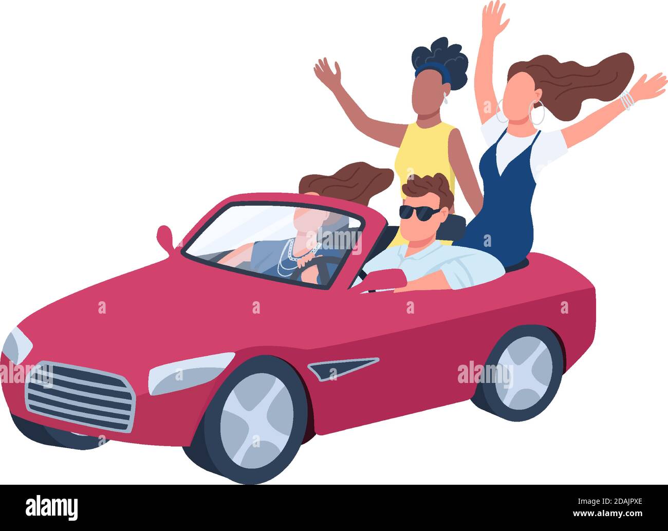 Woman driving cabriolet illustration -Fotos und -Bildmaterial in hoher ...