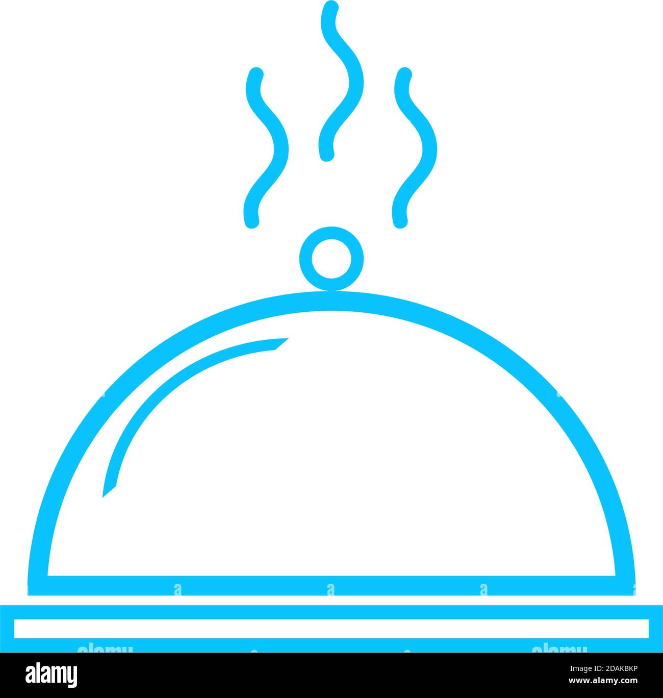 Cloche Symbol flach. Blaues Piktogramm auf weißem Hintergrund. Symbol ...