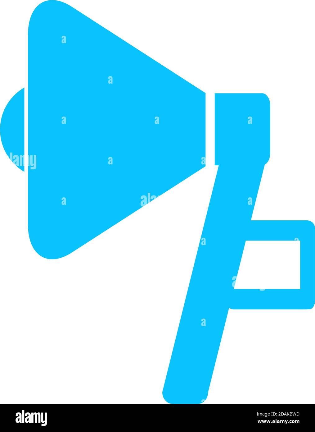 Megaphon Symbol flach. Blaues Piktogramm auf weißem Hintergrund. Symbol ...