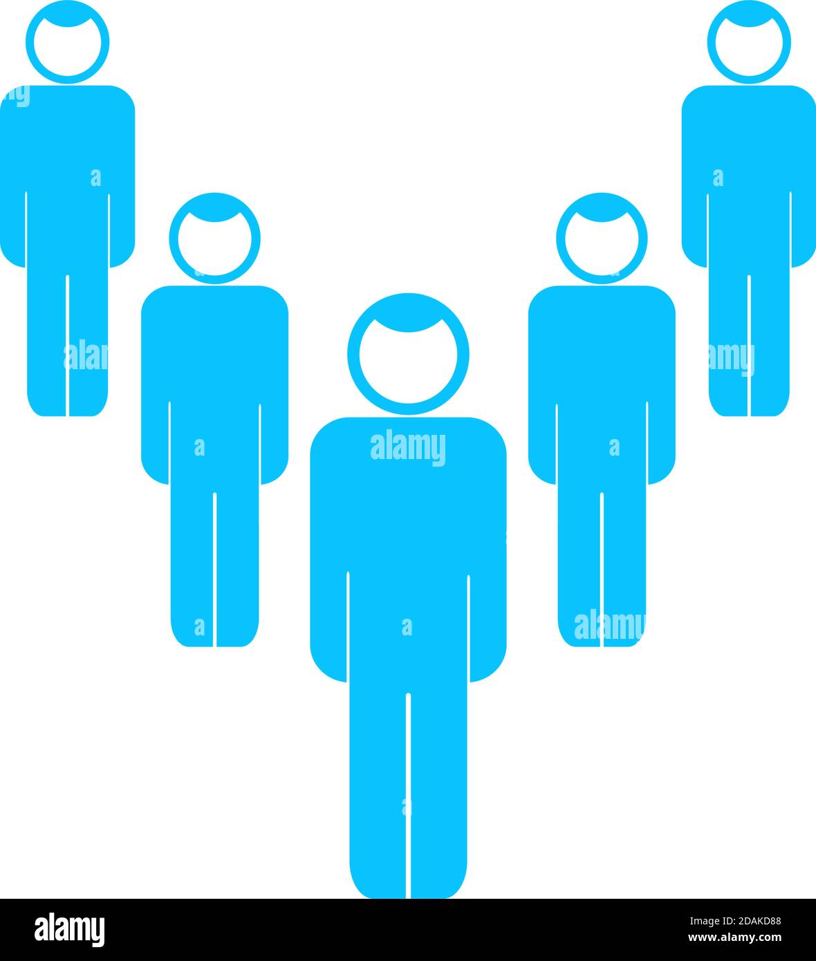 Gesellschaft der Menschen Ikone flach. Blaues Piktogramm auf weißem ...