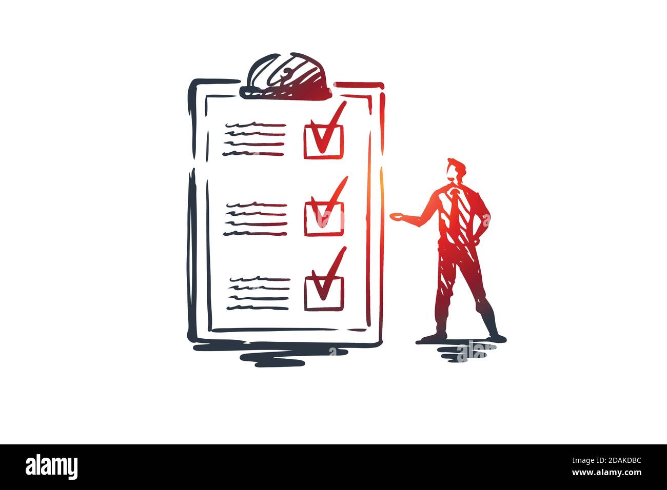 Fragebogen, Formular, Test, Checkliste, Umfragekonzept. Von Hand ...