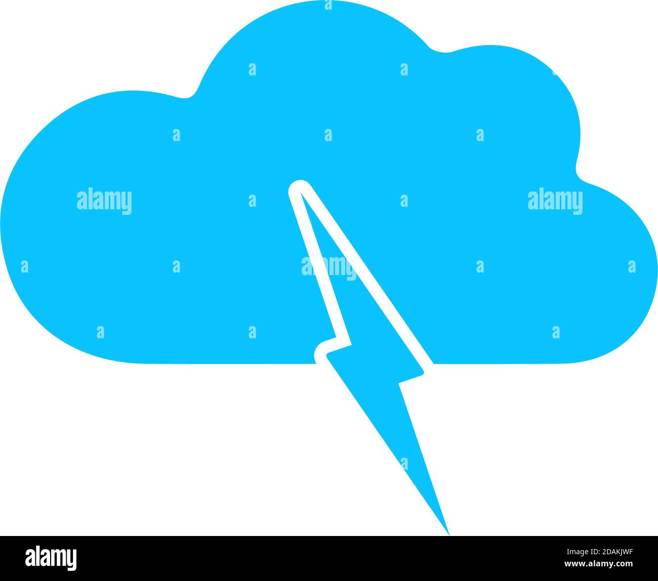Sturmsymbol flach. Blaues Piktogramm auf weißem Hintergrund. Symbol für ...