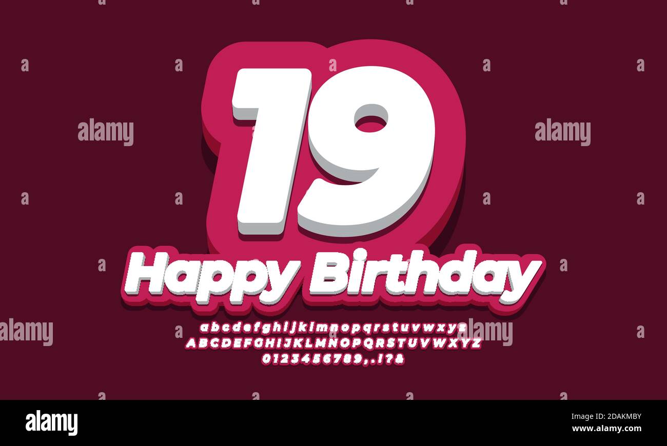 Number 19 Stock-Vektorgrafiken kaufen - Alamy