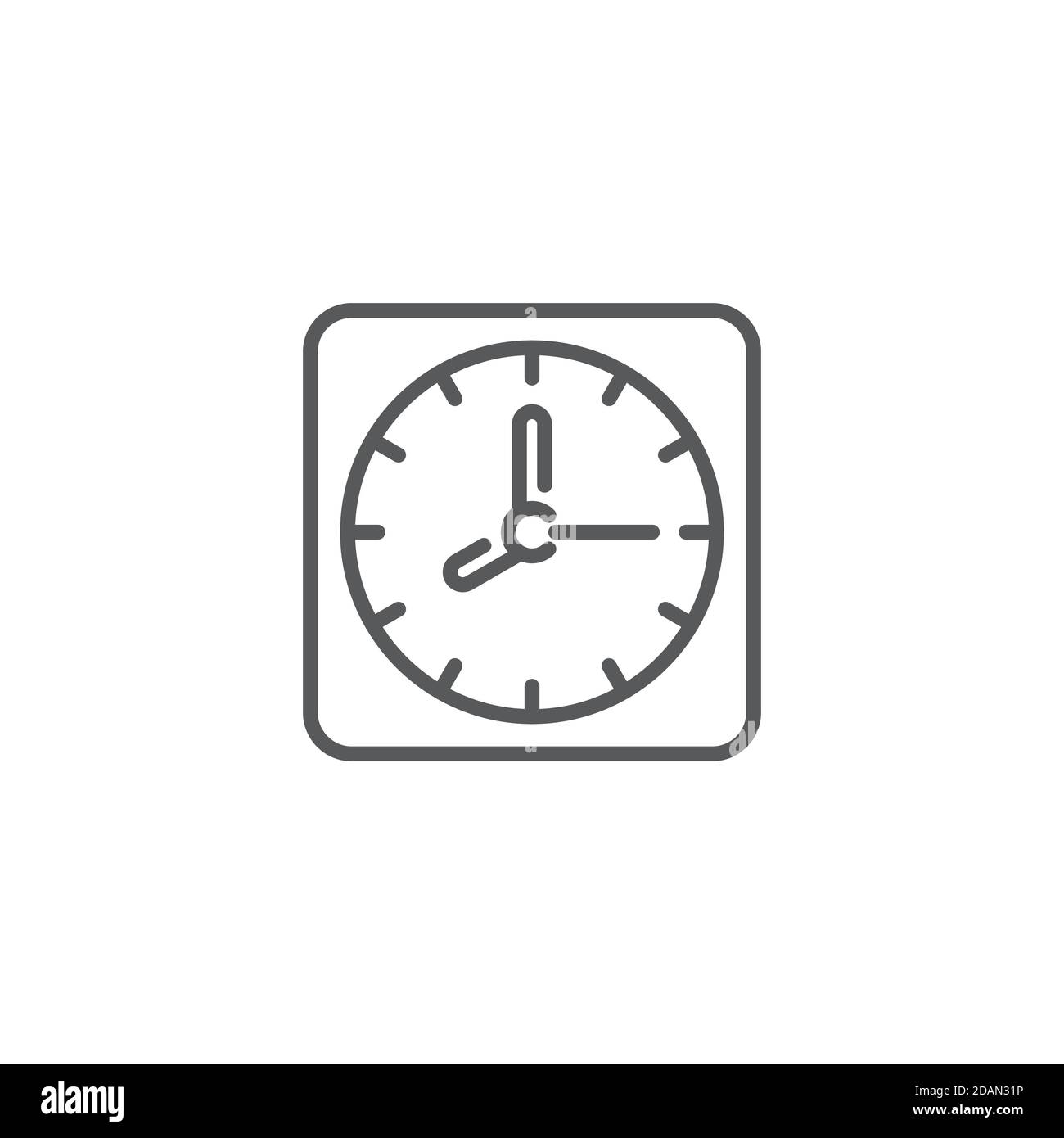 Uhr Symbol, Farbe, Linie, Kontur Vektor-Zeichen, lineare Stil ...