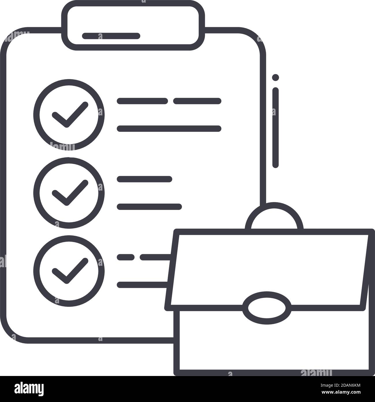 Business to do Liste Symbol, lineare isolierte Illustration, dünne ...