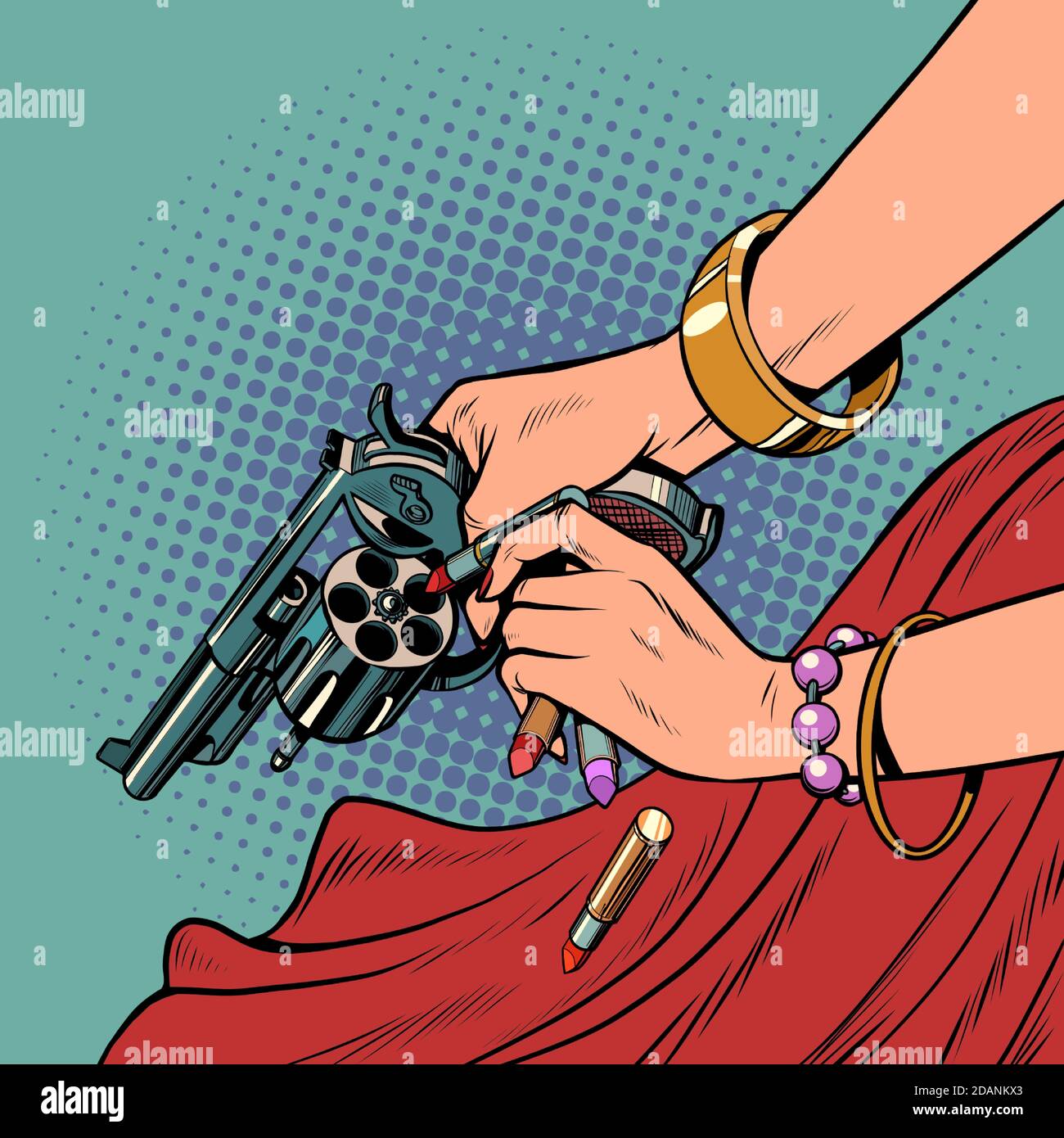 Frau mit einer waffe Stock-Vektorgrafiken kaufen - Alamy