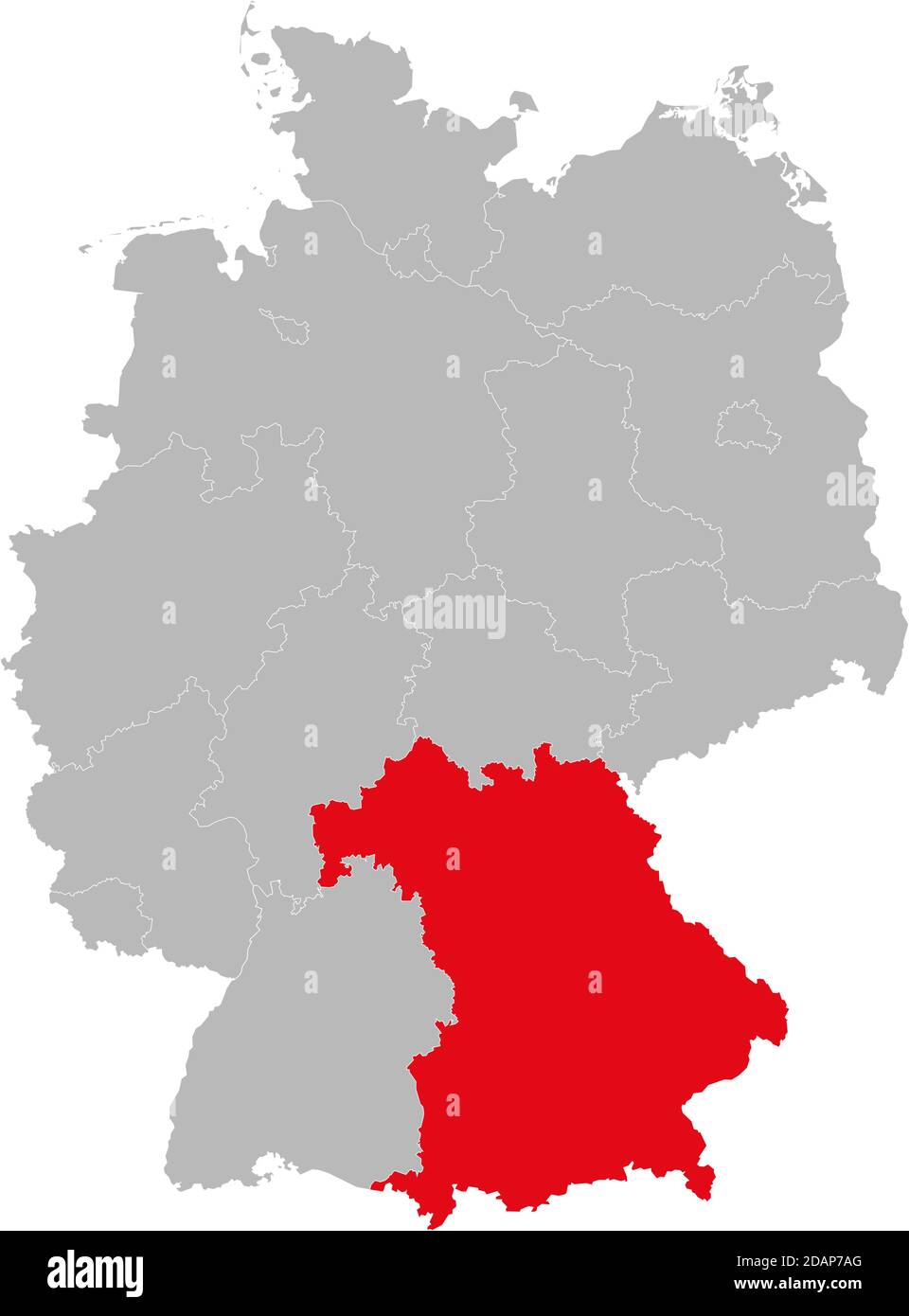 Bayern Staat isoliert auf Deutschland Karte. Geschäftskonzepte und ...