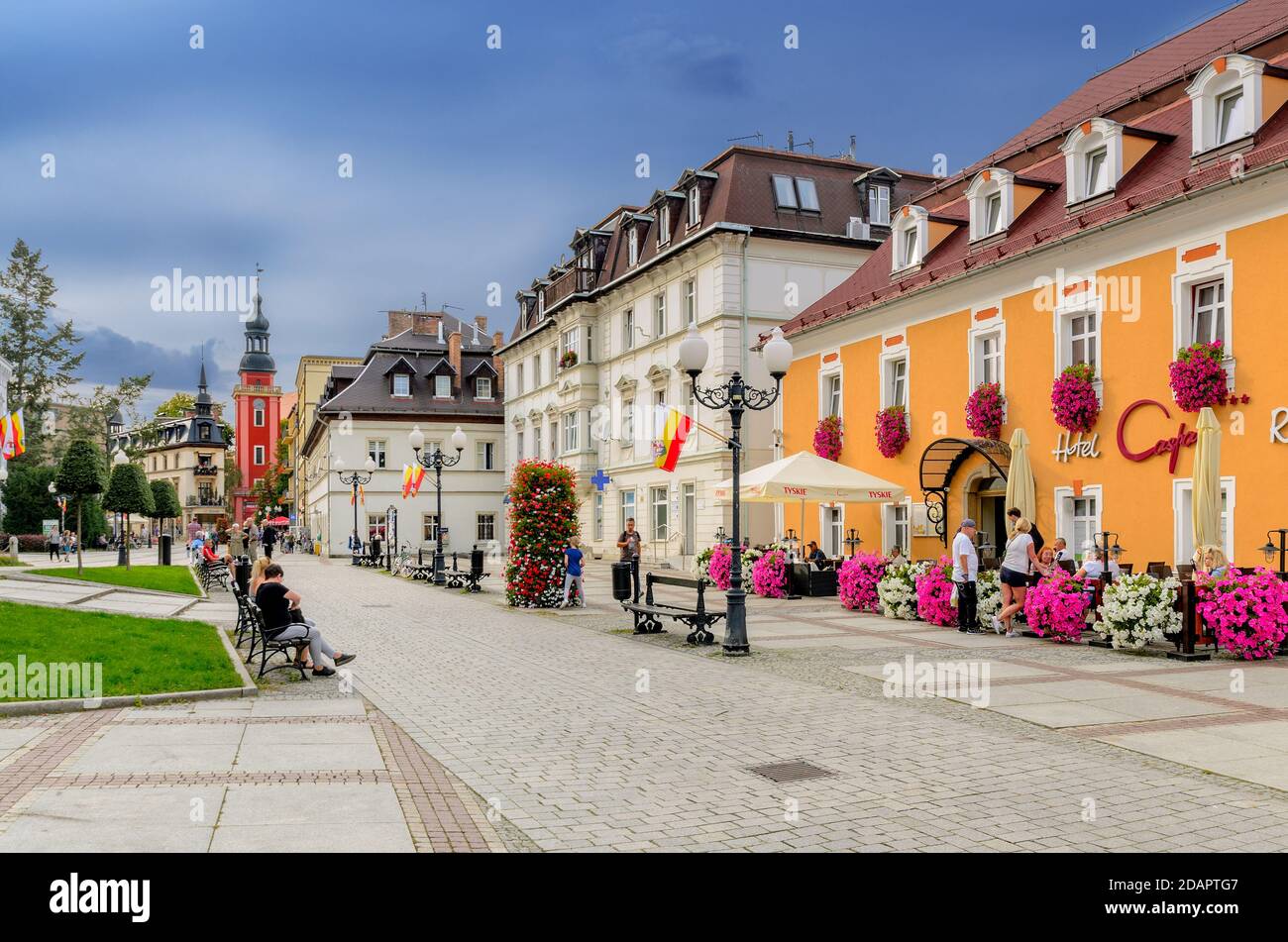 Plac Piastowski, Hauptstraße von Cieplice Slaskie-Zdroj, Stadt Jelenia ...